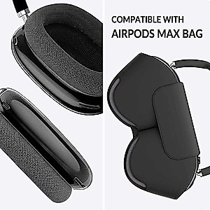 Custom Name & Initial Crystal Clear Case for Apple AirPod Max，Thin Customized Signature Transparent Protective Ear Cup Covers(Clear Black)