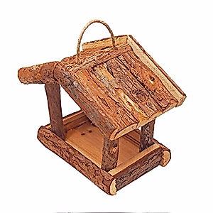 HLR Bird Feeder Hummingbird Feeder Crude Wood Outdoor Bird Feeder,Wild Bird Feeder Ideal Gift for Nature Bird Love for Garden Yard Decoration