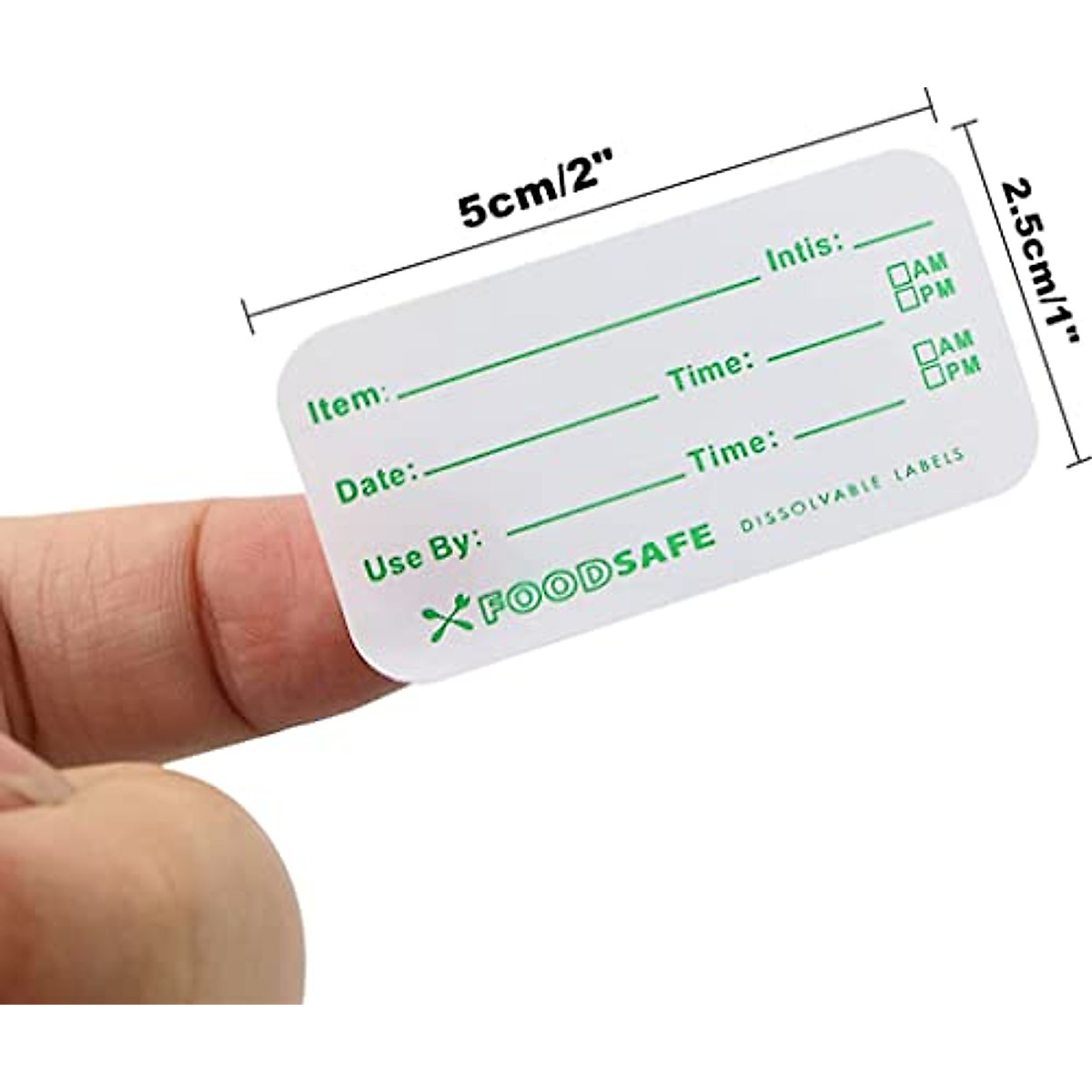 Kinteshun Food Storage Labels,Removale Dissolvable Food Preservation Sticker Label to Glass Plastic Metal Food Containers Jars for Kitchen Restaurant Food Storage Organization(500pcs,2x1")