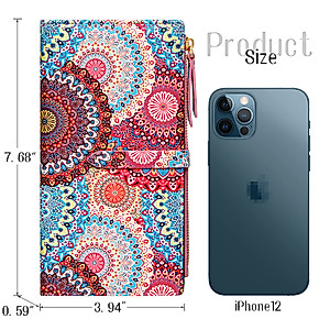 KUKOO Women Wallet Ultra Slim RFID Credit Card Holder Thin Bifold Clutch Checkbook Wallets with Zipper Pocket