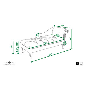 Jennifer Taylor Home Harrison Tufted Roll Arm Chaise Lounge, Antique White Polyester