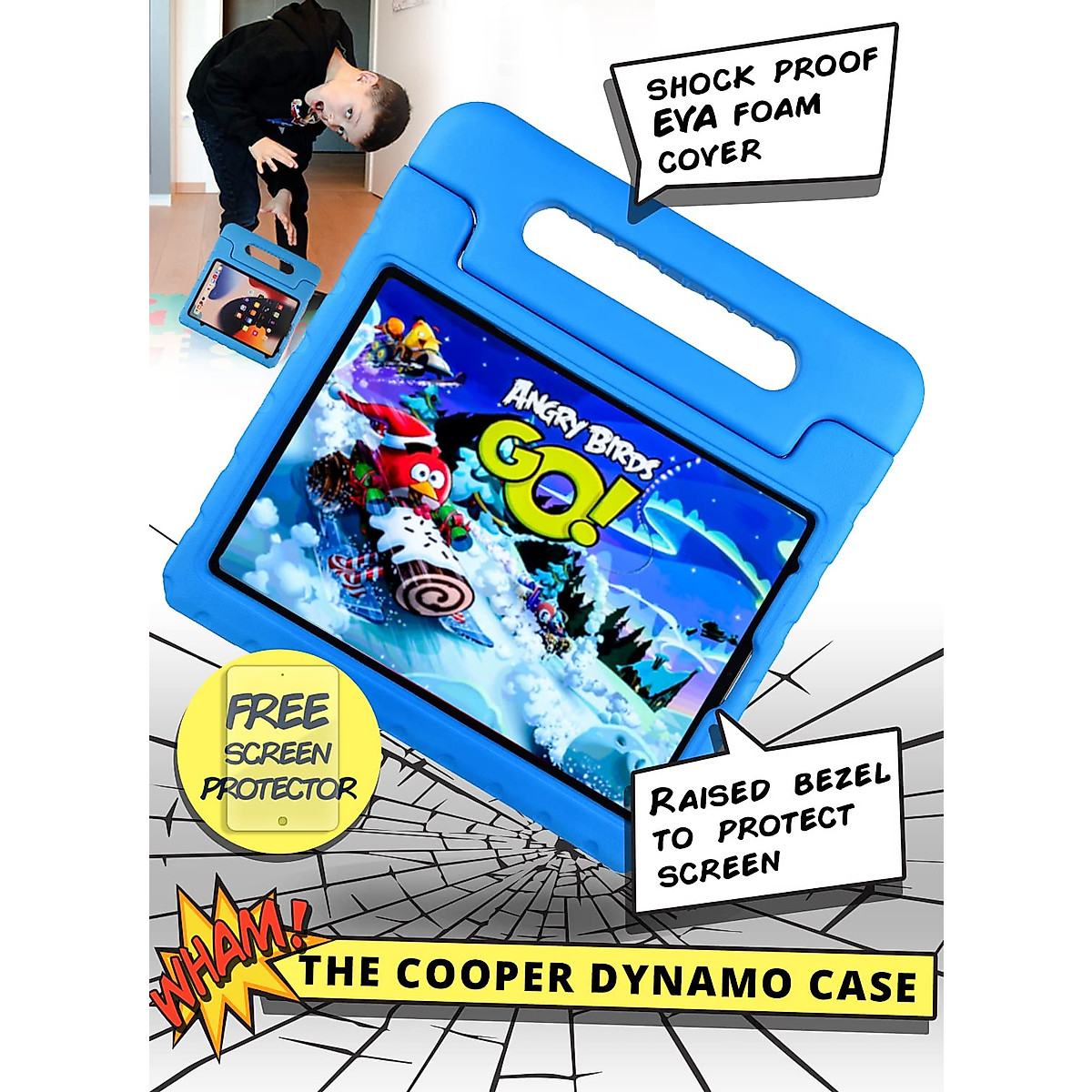 Official Cooper Dynamo iPad Pro 12.9 Case Kids | Child Proof Case | iPad Pro 12.9 Case 5th Generation, 6th Gen Apple iPad Pro 12.9 Case 2022, iPad Pro 12.9 Case 3rd Generation/4th, iPad 12.9 Pro Case