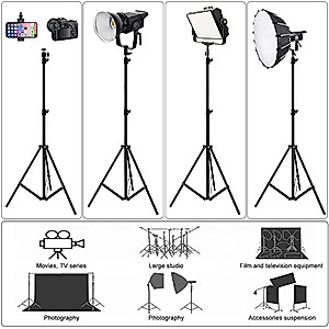 Aluminum Alloy Photography Tripod Stand, 9.19 Feet/2.8m Studio Lighting Tripod Stand for Video Lights, Photography Lights, Reflectors, Softboxes, Umbrellas