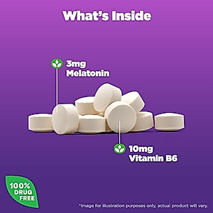 Natrol Melatonin 3 mg, Dietary Supplement for Restful Sleep, Sleep Supplements for Adults, 60 Melatonin Tablets, 60 Day Supply