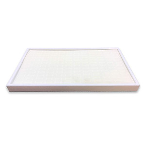 144 Foam Insert Ring Display Tray (White Tray, White Foam) - 1 Pack (14 ¾” x 8 ¼” x 1”) – Merchandising/ Jewelry Display/ Organizer/ Multi Purpose Tray