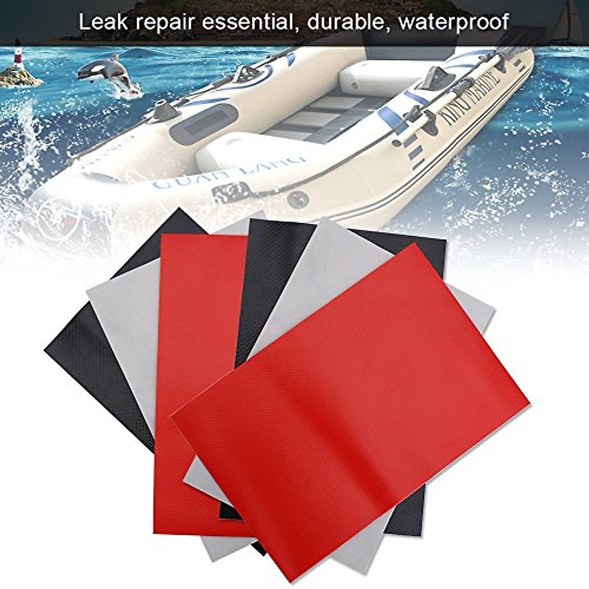 VGEBY1 Kayak Repair Patches, 3pcs Raft PVC Repair Tool Kit Waterproof Patches for Kayak Inflatable Raft(Red)