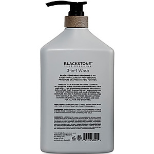 Blackstone 3-in-1 Wash for Men | Cleanse & Condition Hair, Body, & Face | All Skin & Hair Types | Coconut Oil & Vitamin B5 - Sandalwood (32 ounces)