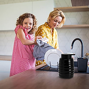 TOOZFO Soap Dispenser Ceramic with Easy-to-Press Pump Hand Lotion Liquid Dispenser Non-Slip for Shampoo Bathroom Kitchen 12 oz