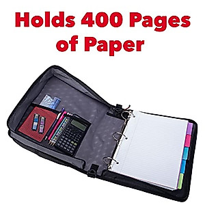 Case-it The Universal Zipper Binder - 2 Inch O-Rings - Padded Pocket That Holds up to 13 Inch Laptop/Tablet - Multiple Pockets - 400 Page Capacity - Comes with Shoulder Strap - Mint Blue LT-007