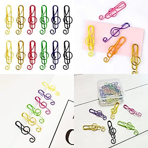 Music Multicoloured Metal Paper Clips,Clips Metal Creative Musical Notes Style Cute Paper Clips,Music Paper Clips for a Music Lover and Music Stationery Office Supplies (6 color-50pcs)