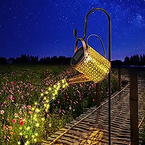 Outdoor Solar Watering Can Lights with holder, Solar Garden Lights, Metal Solar Lanterns Waterproof Garden Decor String Lights,Hanging Solar Lights for Yard Landscape,Pathway,Lawn,Patio,Walkway,Party