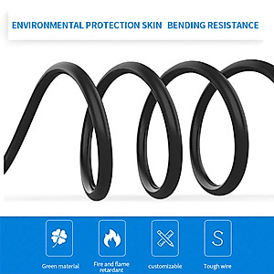 JOINSI 5-Pack 5ft BNC Male to BNC Male Jumper 75-Ohm Cable Extension Connector for CCTV DVR to TV System