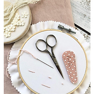 Beaditive Classic Embroidery Scissors with Leather Sheaths - Sewing, Embroidery, Crafting - Stainless Steel Pink