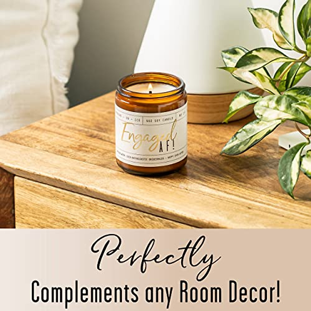 Engagement Gift, Engagement Gifts for Women -'Engaged!' Soy Candle, w/Champagne On Ice I Engagement Gifts for Couples I Fiance Gifts for Her I Engaged Gifts for Her I 9oz Jar, 50Hr Burn, USA Made