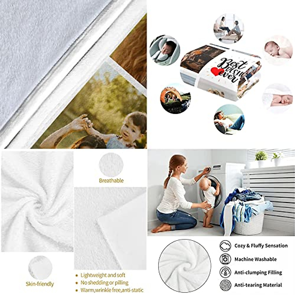 LUHAH Best Bestie Ever Blankets, Custom Blanket Personalized Super Cozy and Comfy Throw Blanket for Sofa, Couch, Bed, 30" x 40"