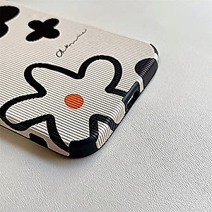 Fashion Cute Flower Painting Phone Case Compatible with iPhone 12 Pro Max Cases Soft Silicone Shockproof Protection Cover for Apple iPhone 12 Pro Max - White