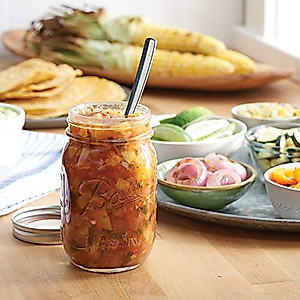 Ball Regular Mouth Pint (16 oz.) Mason Jars with Lids and Bands, for Canning or Drinkware, 8 Count