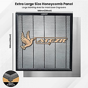 ATEZR P10 Combo 60W Laser Engraver with 500x500mm Laser Honeycomb Work Table & Air Assist & Rotary Roller, 430 * 430mm Working Area, 10W Laser Power CNC Laser Engraver for PC/Mobile