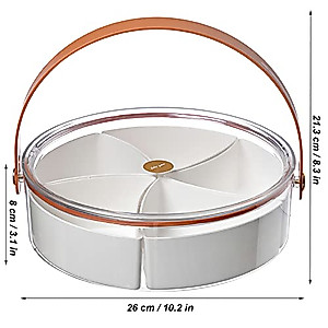 amokk Divided Serving Tray with Lid and Handle Snackle Box Charcuterie Container Portable Snack Platters Clear Organizer for Candy, Fruits, Nuts, Snacks, for Parties, Entertaining, Picnic (Transparent)
