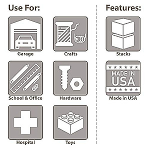 Akro-Mils 31188 AkroDrawer Stackable Plastic Storage Drawer Storage Bin, (17-5/8-Inch x 8-3/8-Inch x 4-5/8-Inch), Blue, (4-Pack)