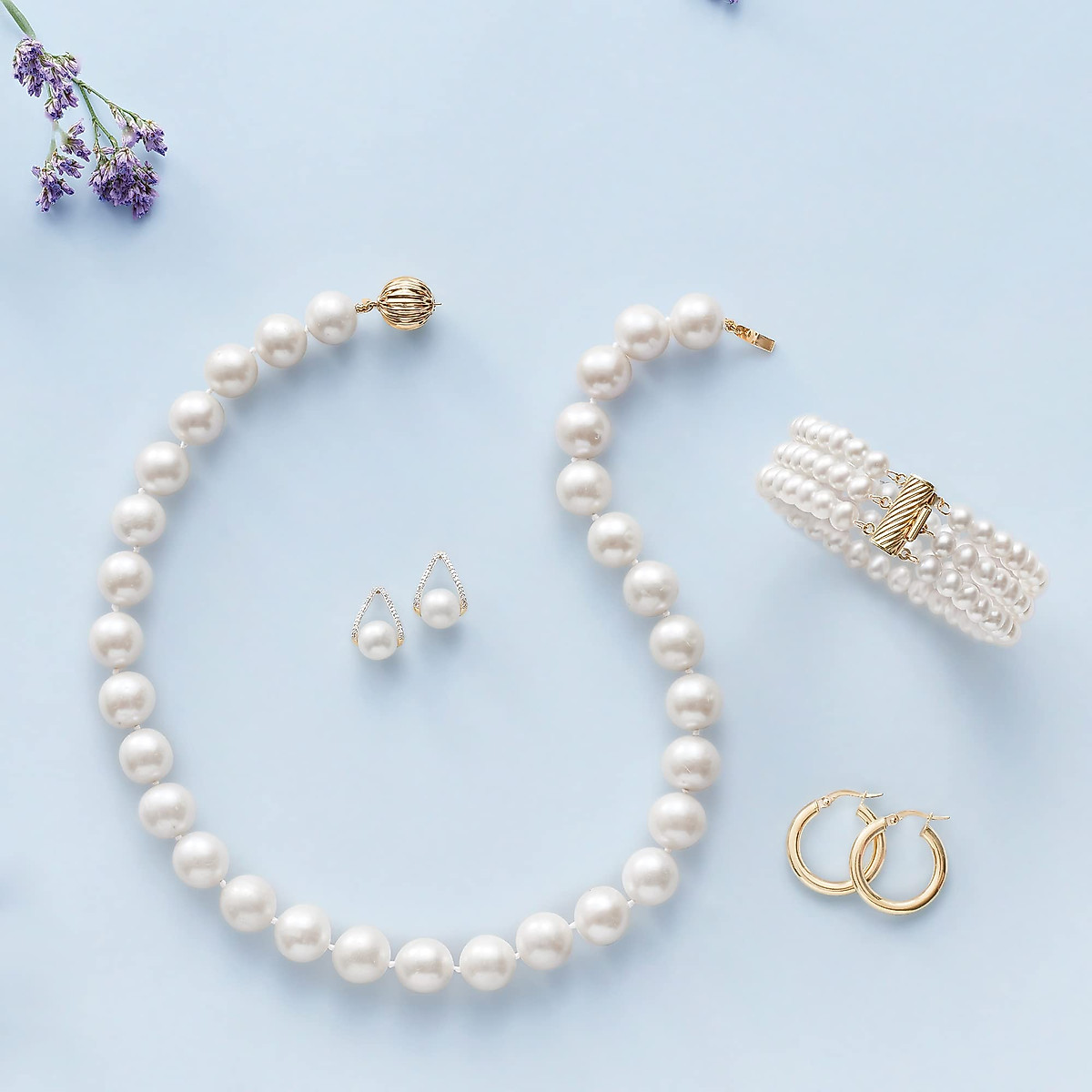 Ross-Simons 5-5.5mm Cultured Pearl 3-Strand Bracelet With 14kt Yellow Gold. 8 inches