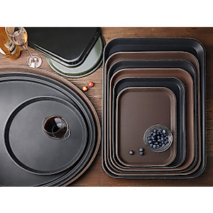 New Star Foodservice 25064 Restaurant Grade Non-Slip Tray, Plastic, Rubber Lined, Round, 14-Inch, Brown