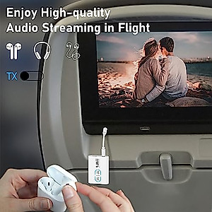 1Mii Bluetooth 5.3 Transmitter Receiver for TV to Wireless Headphones, Dual Link AptX Adaptive/Low Latency/HD Audio, Aux Bluetooth Audio Receiver Adapter for Home Stereo, Airplane, Boat, Gym