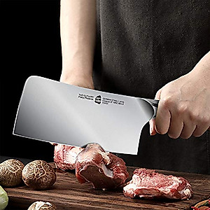 TUO Meat Cleaver 6 inch, Chinese Chopping Knife Cleaver Knives Heavy Duty Bone Chopper Butcher Knife, German Steel & Comfortable Pakkawood Handle, Fiery Series with Gift Box