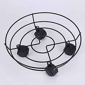 AIJUZIJIE Plant Caddy Wheel Planter Flower Pot Mover Iron Stand Trolley on Rollers Heavy Duty for Indoor Outdoor Garden 30cm Plant Caddy