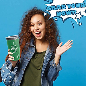 Archery Green Edition Tumbler 20oz - Archery Lady B - Funny Gift For Archery Coach Athlete Hunt Target Shot Trainer Arrow Bow Sport