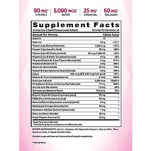 Hair, Skin & Nails Vitamin | 5000mcg Biotin | 165 Softgels | with Collagen | Non-GMO & Gluten Free Supplement | by Nature's Truth