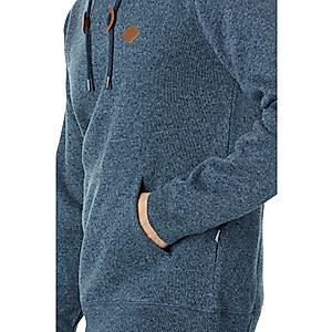 Quiksilver Men's Keller Hood Fleece Top, Navy Blazer Heather 233