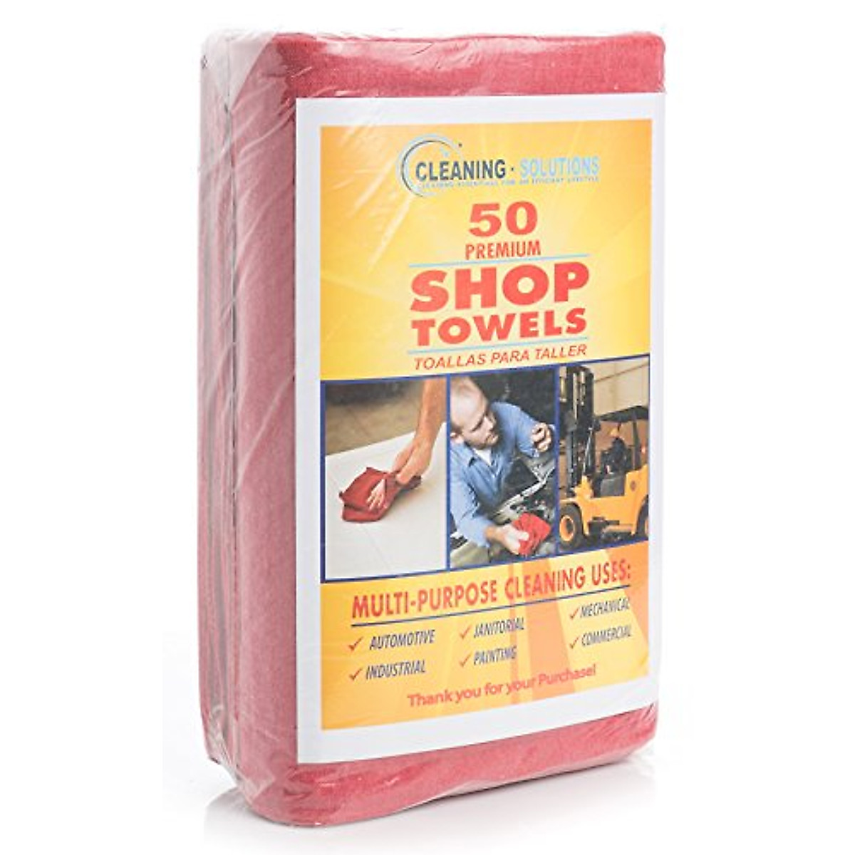 Simpli-Magic Shop Towels, 14"x12", Red (600 Pack - Full Case)