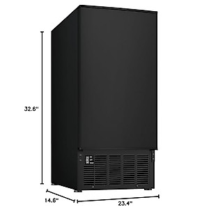 EdgeStar IB450BL 50 Lb. 15 Inch Wide Undercounter Clear Ice Maker - Black Stainless Steel