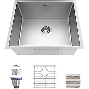 Bar Sink, TORVA 22.5 inch Undermount 16 Gauge Single Bowl Stainless Steel Kitchen Sink, Bar or Prep Sink