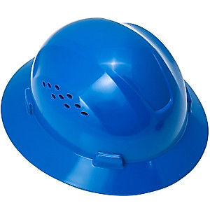 Noa Store HDPE Blue Full Brim Hard Hat with Fas-trac Suspension