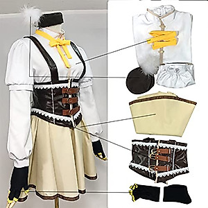 BoerMee Tomoe Mami Cosplay Costume Puella Magi Madoka Magica Cosplay Dress Anime Lolita Skirt Halloween (Tomoe Mami, S)