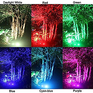 ZUCKEO Landscape Lighting 6W RGB Low Voltage LED Landscape Lights 12V 24V Garden Pathway Lights Waterproof Remote Control 16 Color Changing Decorative Lights for Indoors Outdoors(8 Pack)