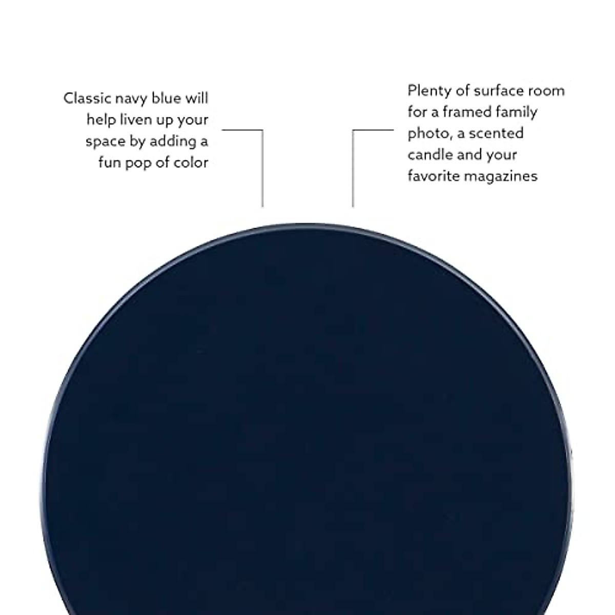 Powell Navy Blue Tarkin Round Turned Spindle Pedestal Side Accent Table