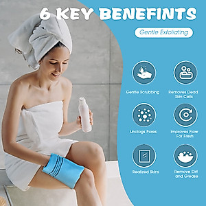Prasacco 6 Pcs Korean Exfoliating Washcloth, Asian Exfoliating Mitt Bath Glove Washcloth Colorful Exfoliating Cloth Skincare Exfoliating Scrub Bath Cloth for Removing Dry Dead Skin (6 Colors)