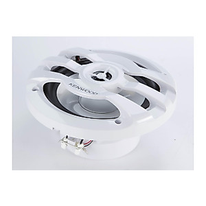 Kenwood KFC-1673MRWL 6-1/2" 2-Way Marine Speakers with Grilles (Pair) | Built-in LED Lights (White)
