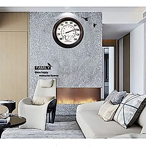 Indoor Outdoor Thermometer Large 12 Inch Wall Thermometer-Hygrometer Waterproof Does not Require Battery (Brown)