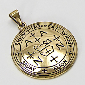 Moonlight Mysteries Bronze Sigil of Archangel Zadkiel Talisman Necklace