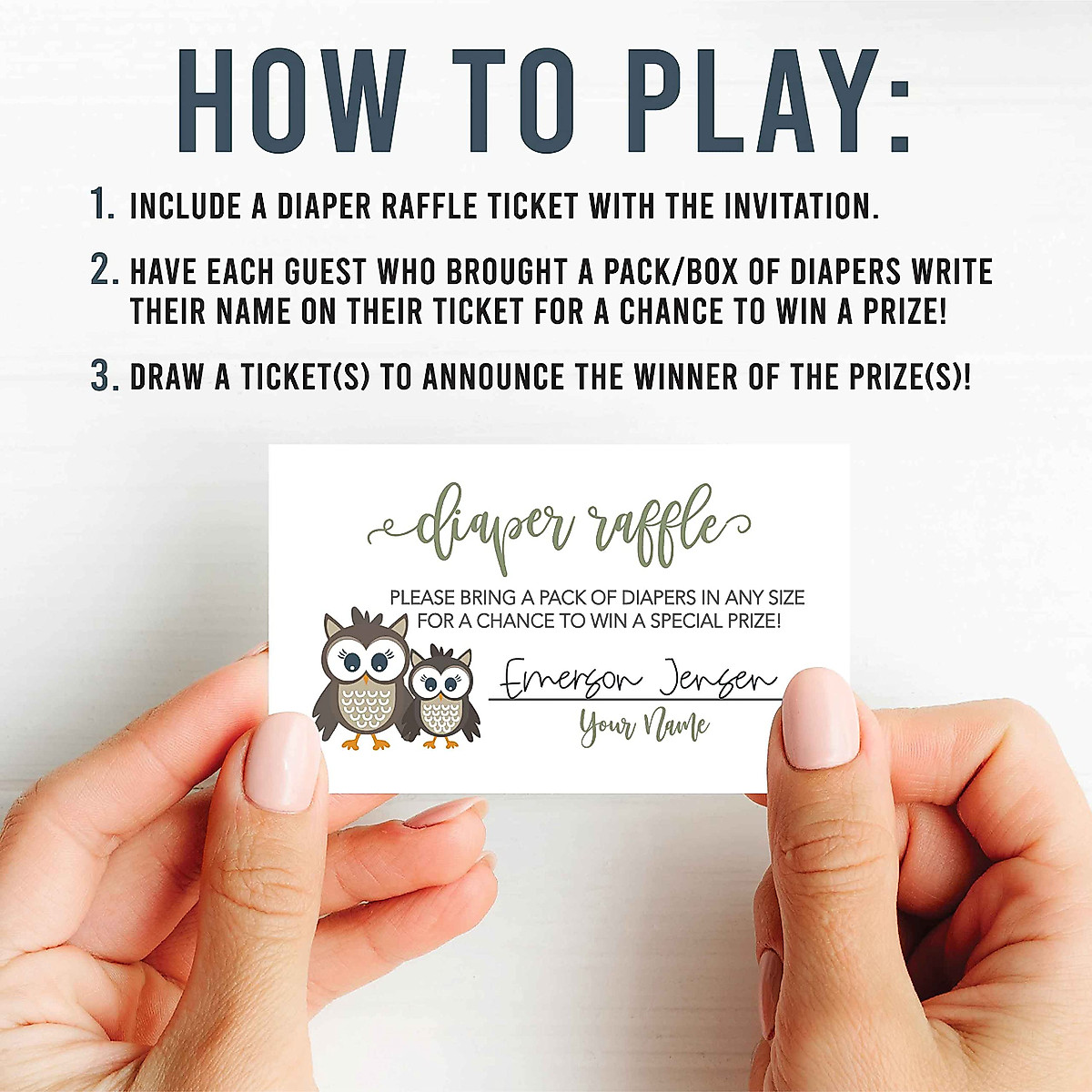 25 Baby Shower Diaper Raffle Tickets For Baby Shower Games To Play - Owl Baby Shower Games Gender Neutral, Diaper Raffle Cards, Baby Raffle Tickets, Baby Shower Invitation Inserts, Baby Shower Ideas
