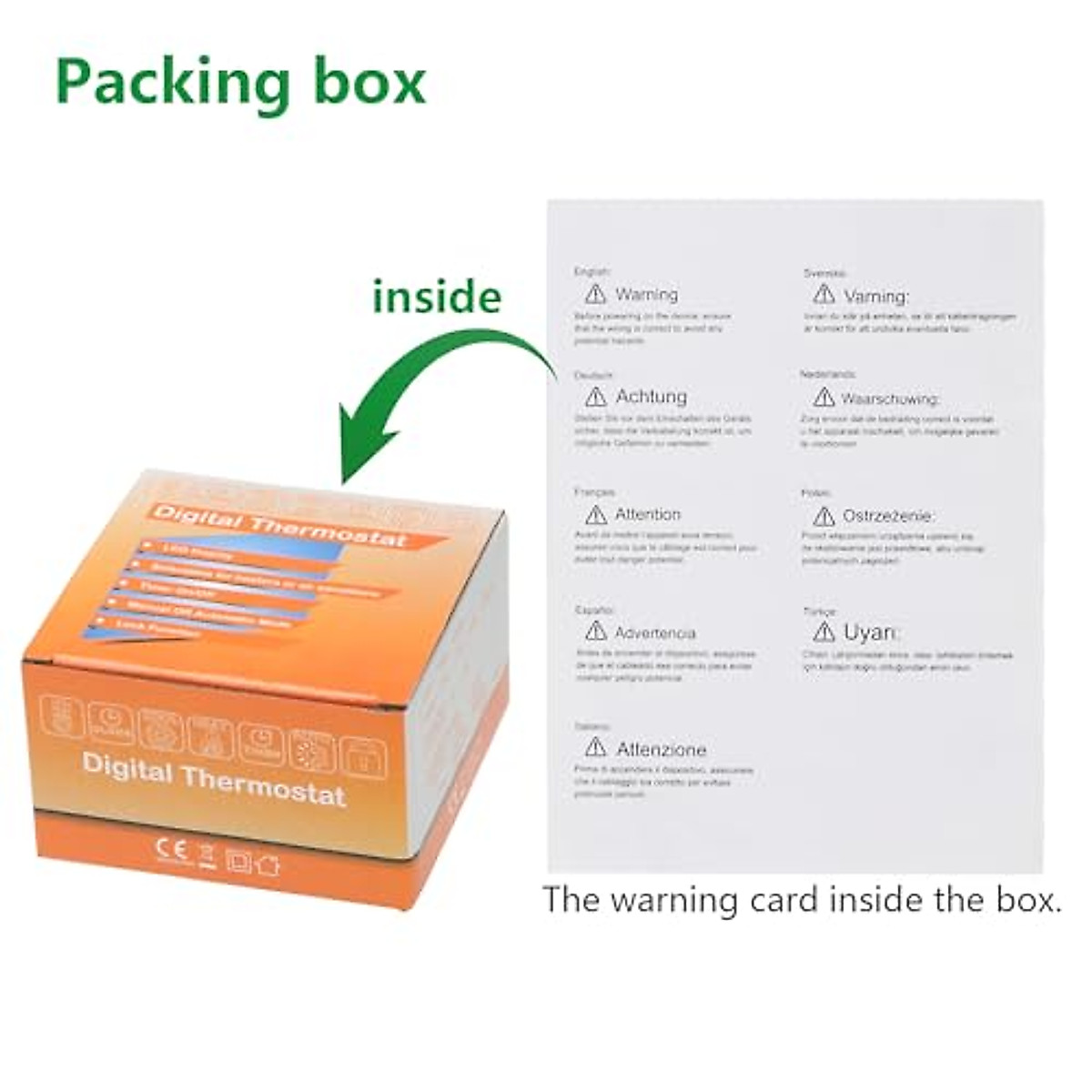 Wengart WiFi Smart Thermostat WG02B05-1,AC230V Max3A 2.4GHz Wi-Fi APP TUYA for Radiant Floor Heating,Compatible with Alexa Echo/Google Home,White Backlight