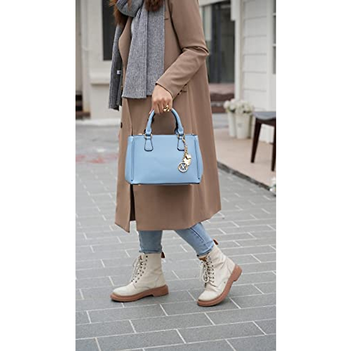 MKF Collection Satchel Bags for Women With Wristlet Wallet, Vegan Leather Shoulder Pocketbook Handbag Purse