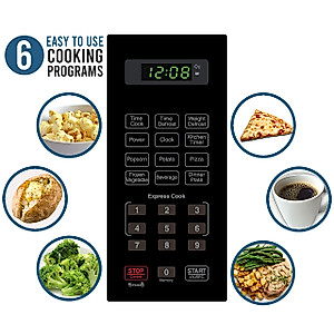 Farberware Countertop Microwave 1000 Watts, 1.1 cu ft - Microwave Oven With LED Lighting and Child Lock - Perfect for Apartments and Dorms - Easy Clean Grey Interior, Stainless Steel