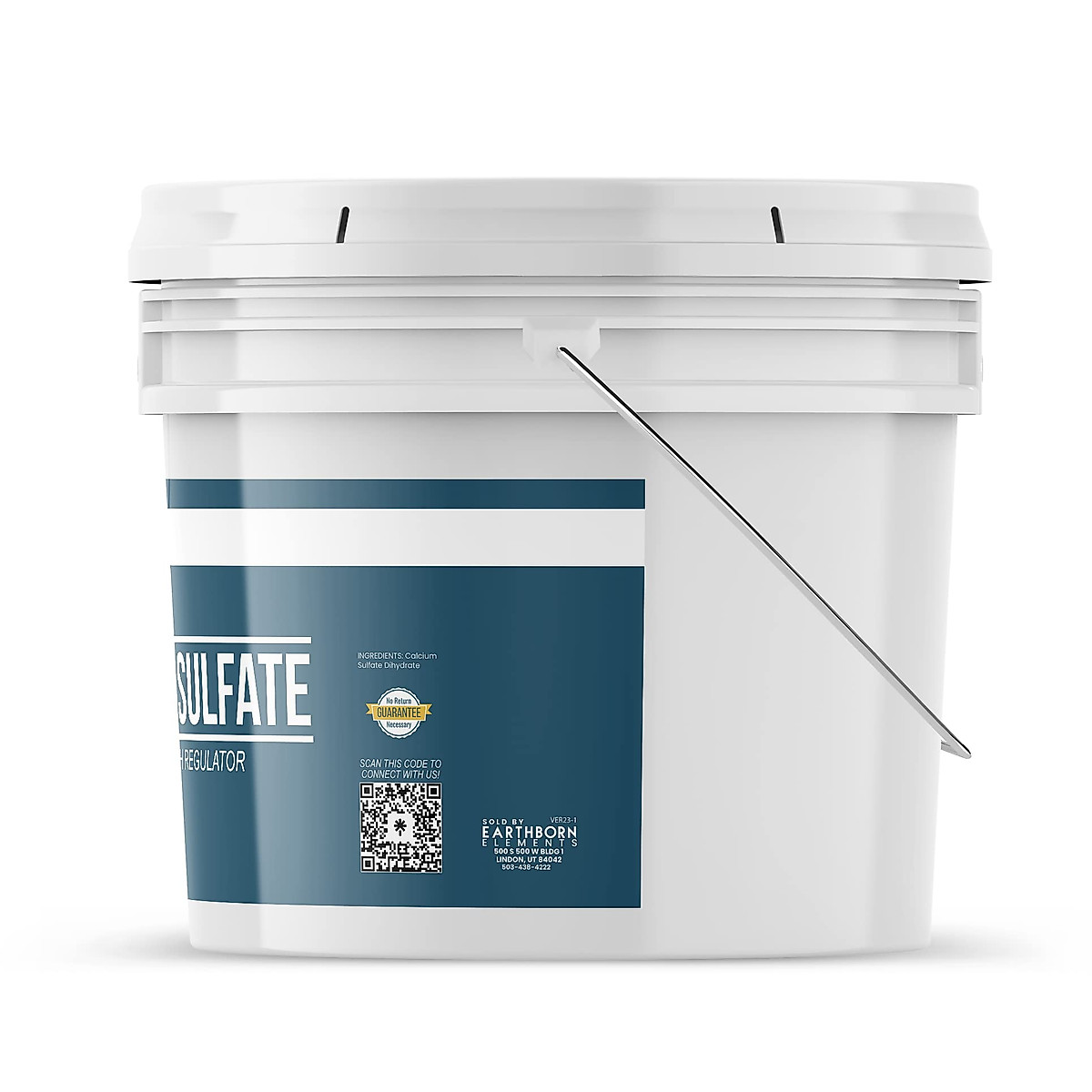Earthborn Elements Calcium Sulfate 1 Gallon Bucket, Anticaking, pH Regulator, Thickener, Plaster Additive