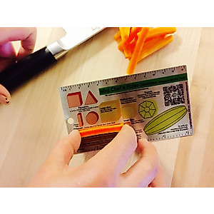 ARD Culinary Mini Chef’s Ruler-Stainless,Knife Cuts Ruler and Template,Cutting and Multi Culinary Applications Kitchen Reference Tool, for Culinary, Students,Profesdionals and Cooking Enthusiasts