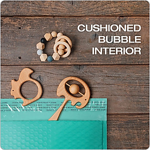 Quality Park Bubble Mailers, 8.25 x 11 Shipping Envelopes, Water Resistant Teal Poly Padded Envelopes, Redi-Strip Peel Off Closure, 25/Box (QUA85860)